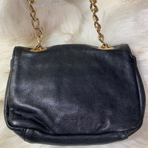 Cache | Bags | Cache Vintage Early 9s Black Chain Leather Bag | Poshmark